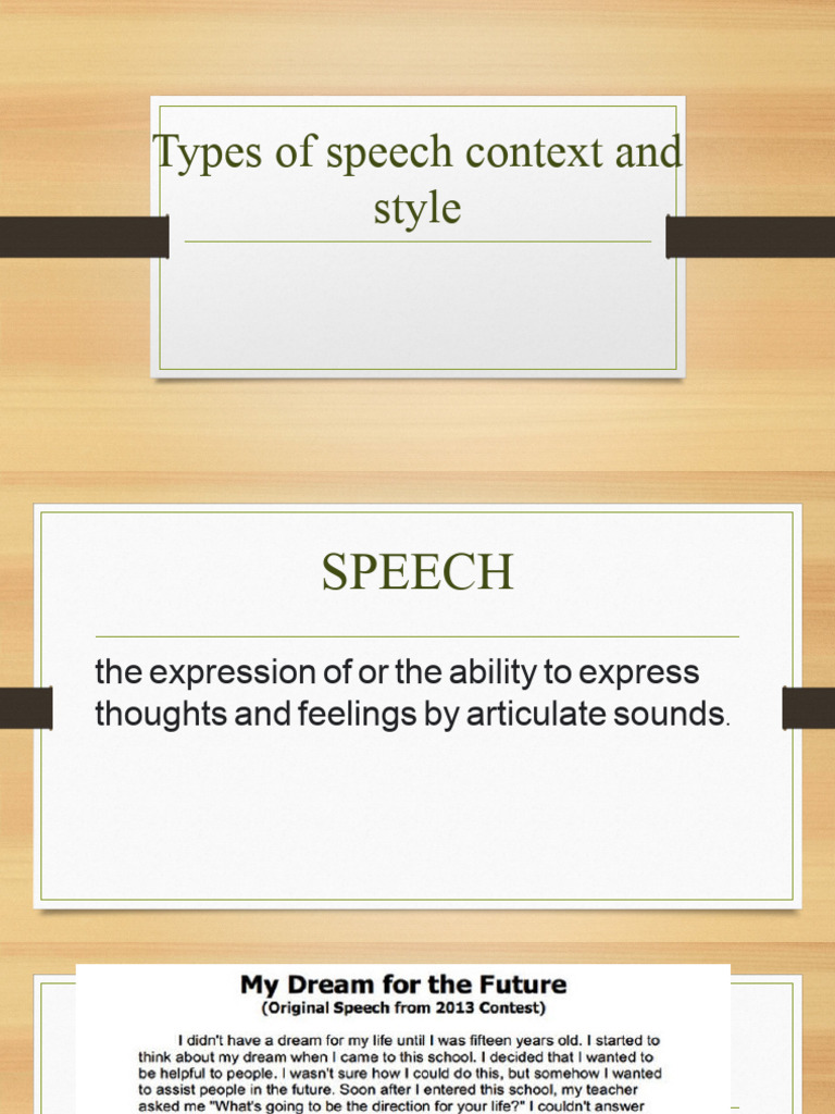 Types of Speech Context and Styles | PDF | Communication | Allegiance