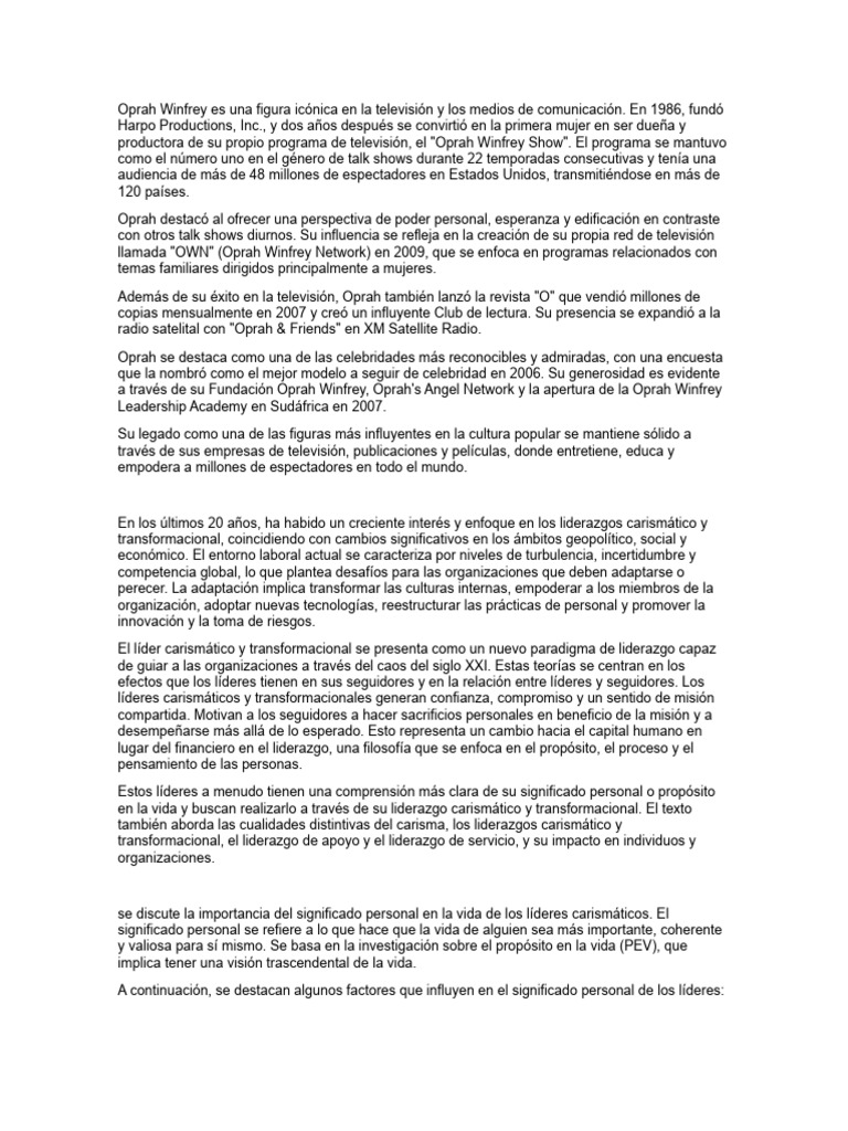 Liderazgo Organizacional | PDF | Liderazgo | Carisma