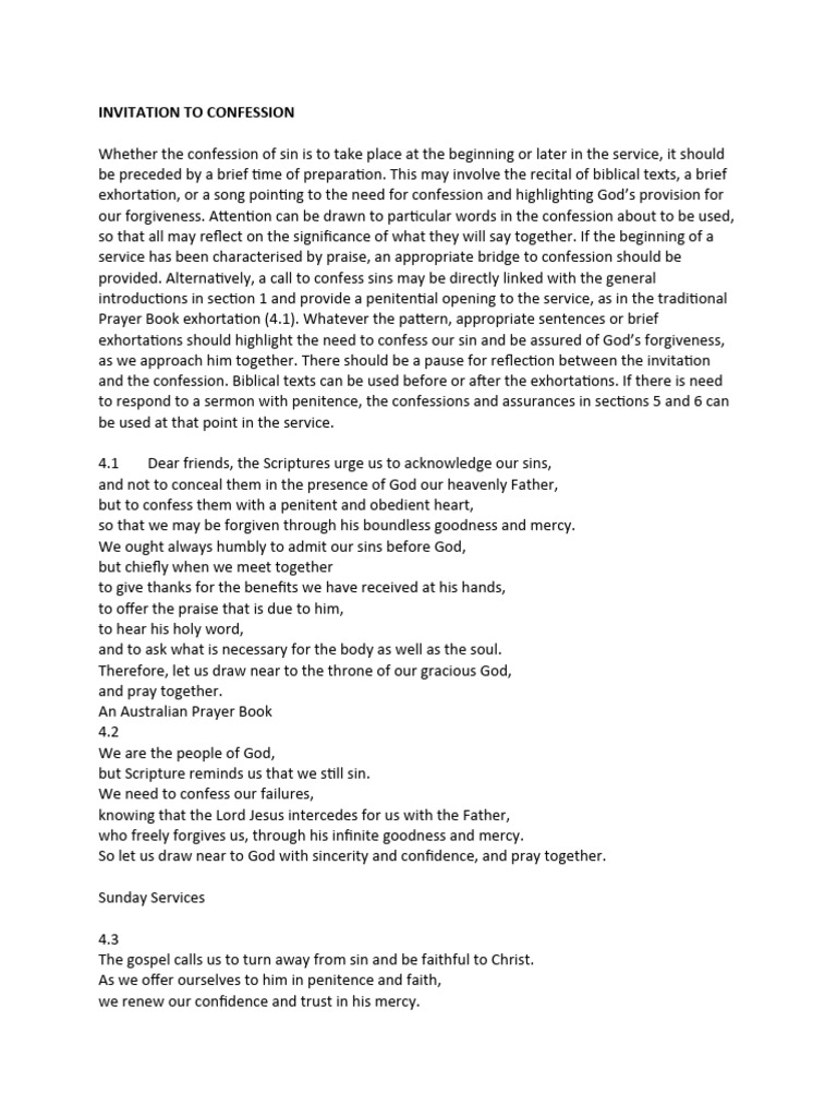 Invitation To Confession | PDF | Confession (Religion) | Penance