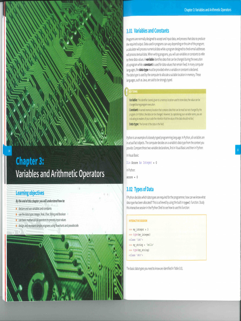 CH 3 Variables & Arithmetic Operators | PDF CH 3 Variables & Arithmetic Operators | PDF