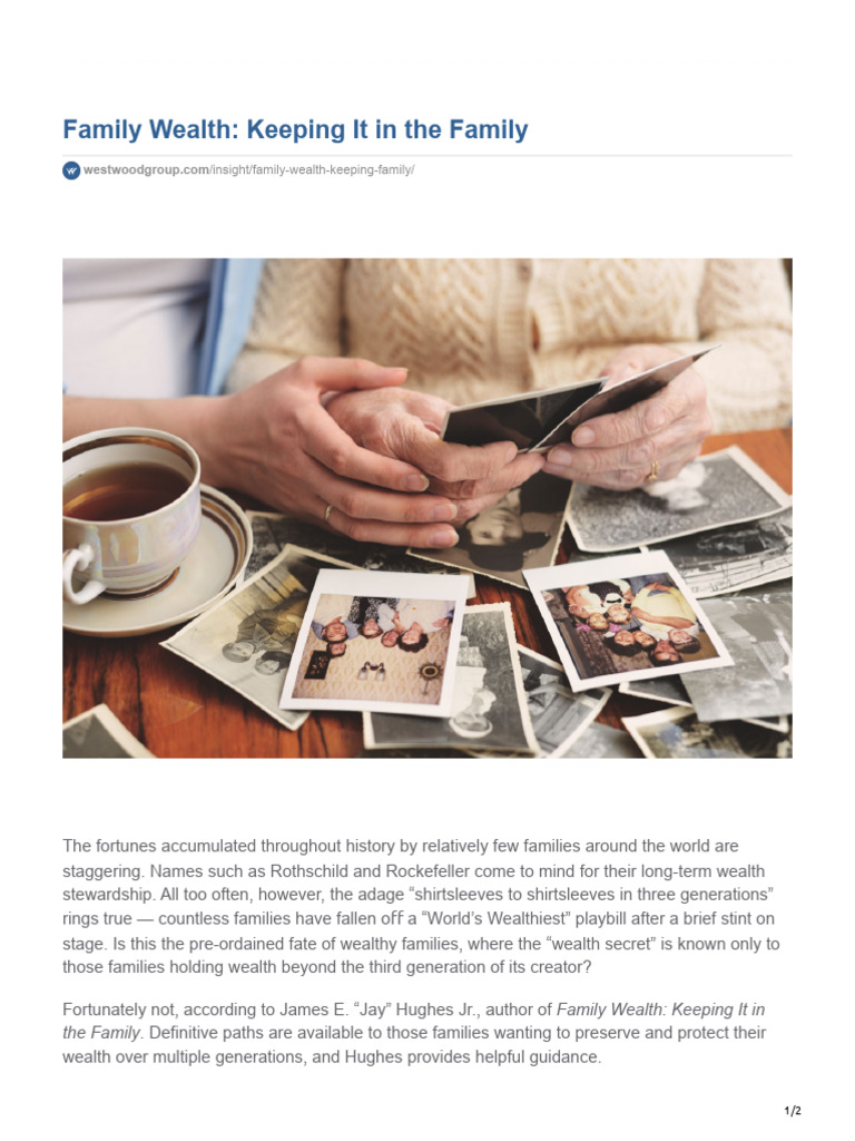 Family Wealth: Generational Preservation | PDF | Wealth | Market ...