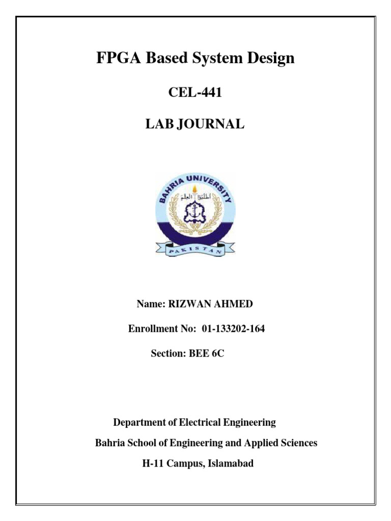 FPGA-Based-System-Design LAB JOURNAL 2 | PDF | Hardware Description Language | Field ...