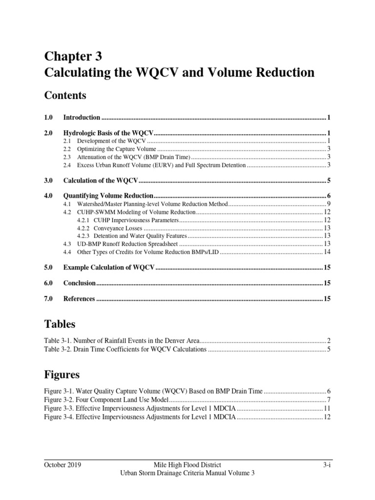Chapter 3 Calculating The WQCV and Volume Reduction | PDF | Discharge ...