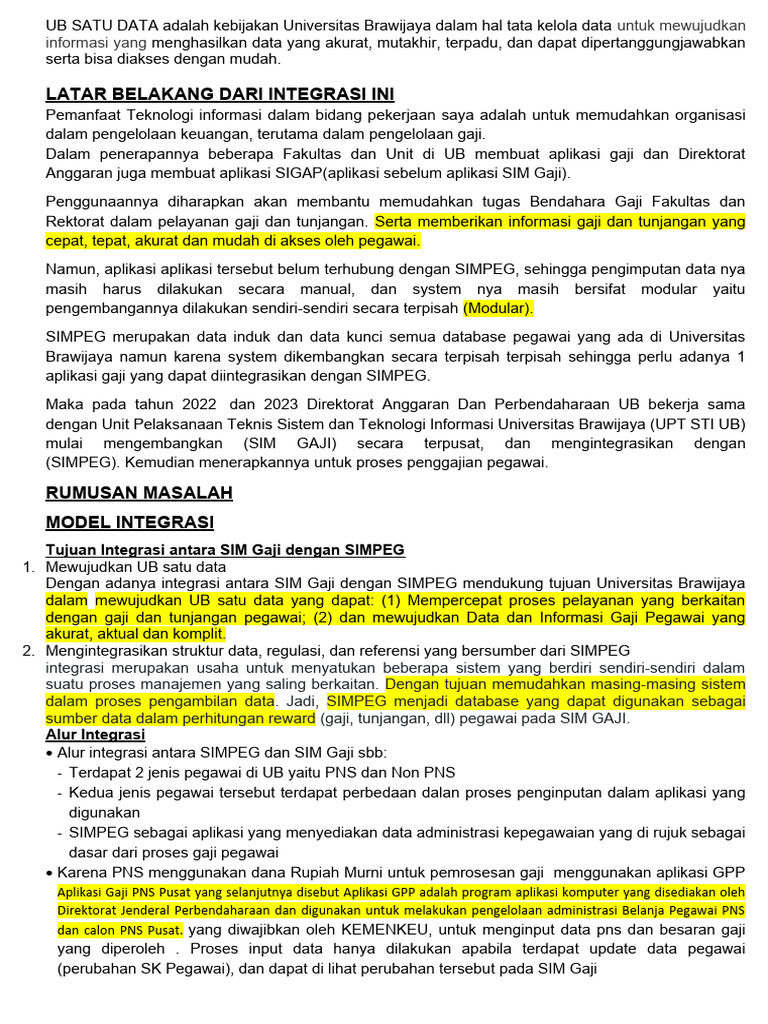 Ub Satu Data Uraian | PDF