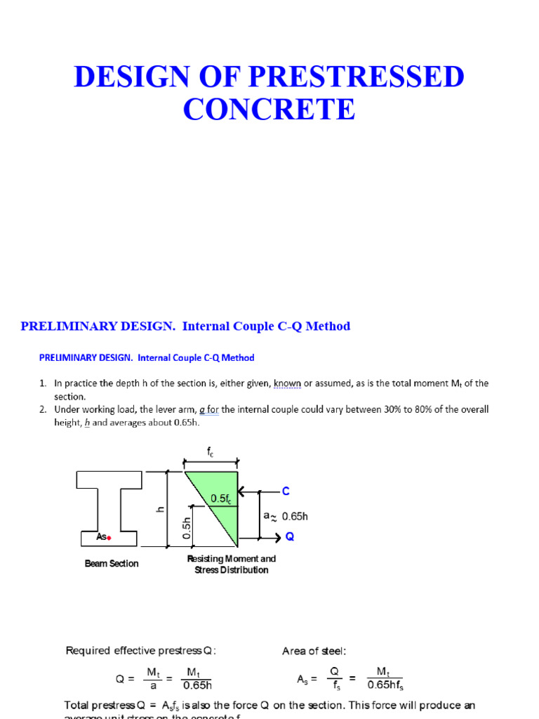 TOPIC 16 -DESIGN OF PRESTRESSED CONCRETE | PDF | Prestressed Concrete | Stress (Mechanics)