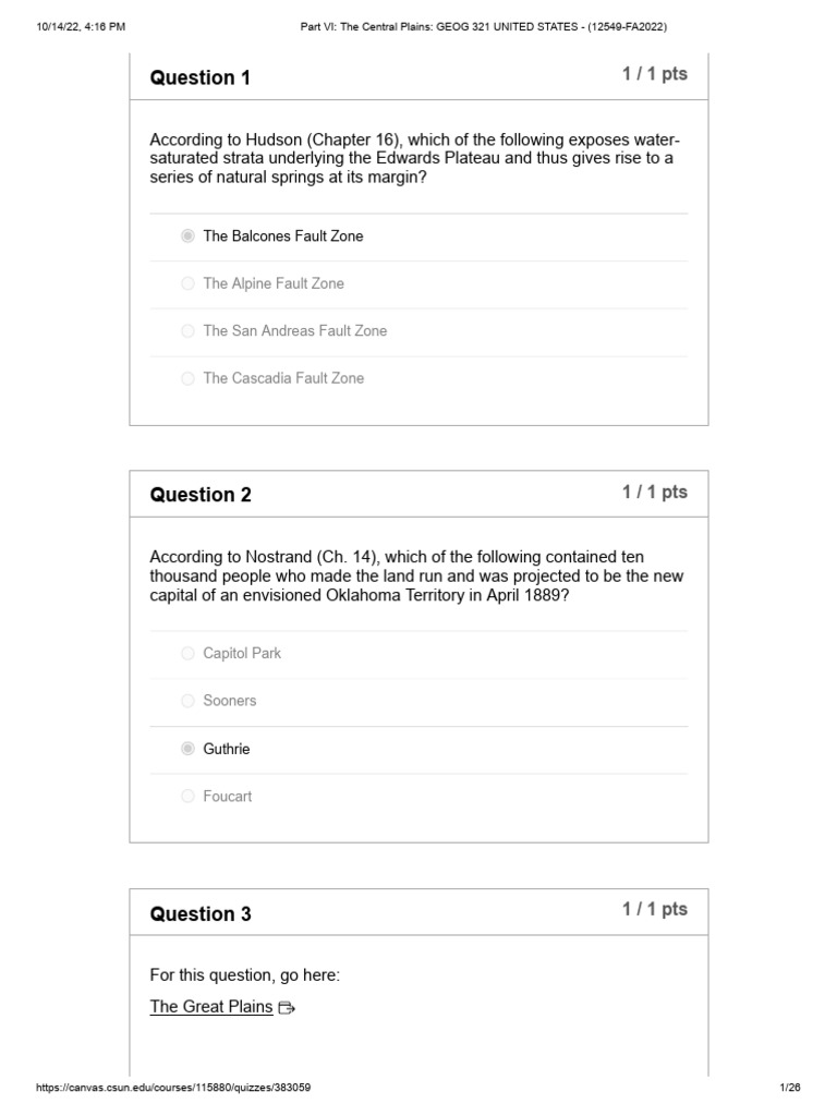 Part VI The Central Plains GEOG 321 | PDF | Great Plains | Oil Sands