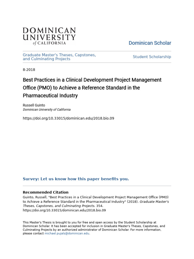 Best Practices in A Clinical Development Project Management Office (PMO ...