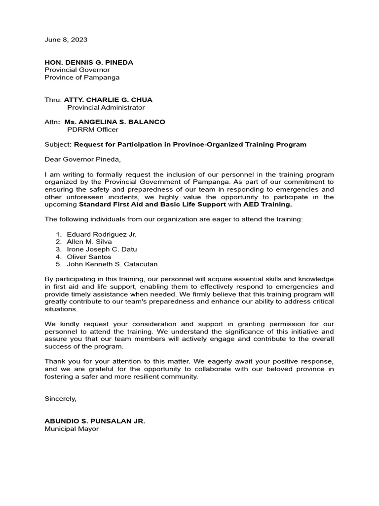 BLS Request Letter | PDF