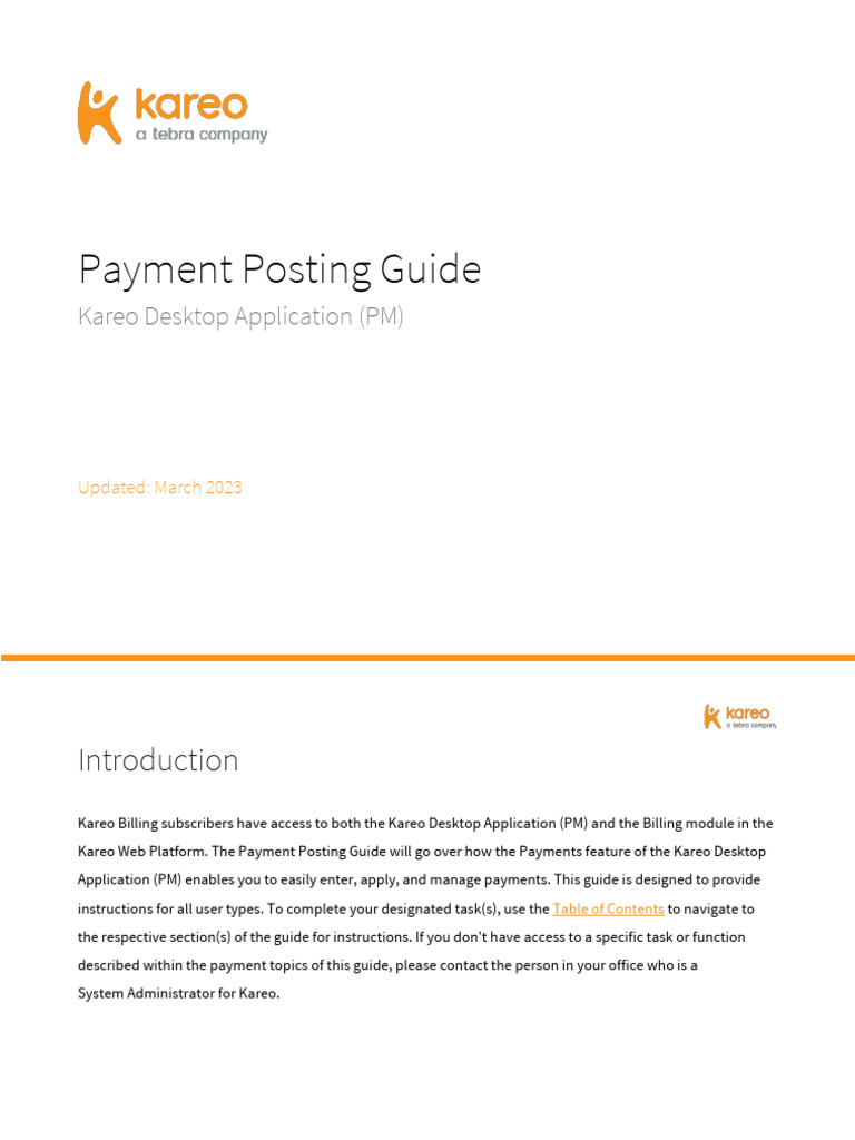 Kareo Payment Posting Guide | PDF | Payments | Insurance