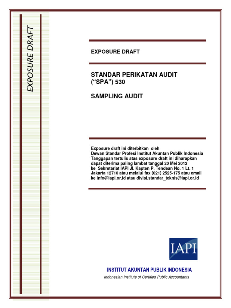 Exposure Draft Spa 530-Sampling Audit | PDF