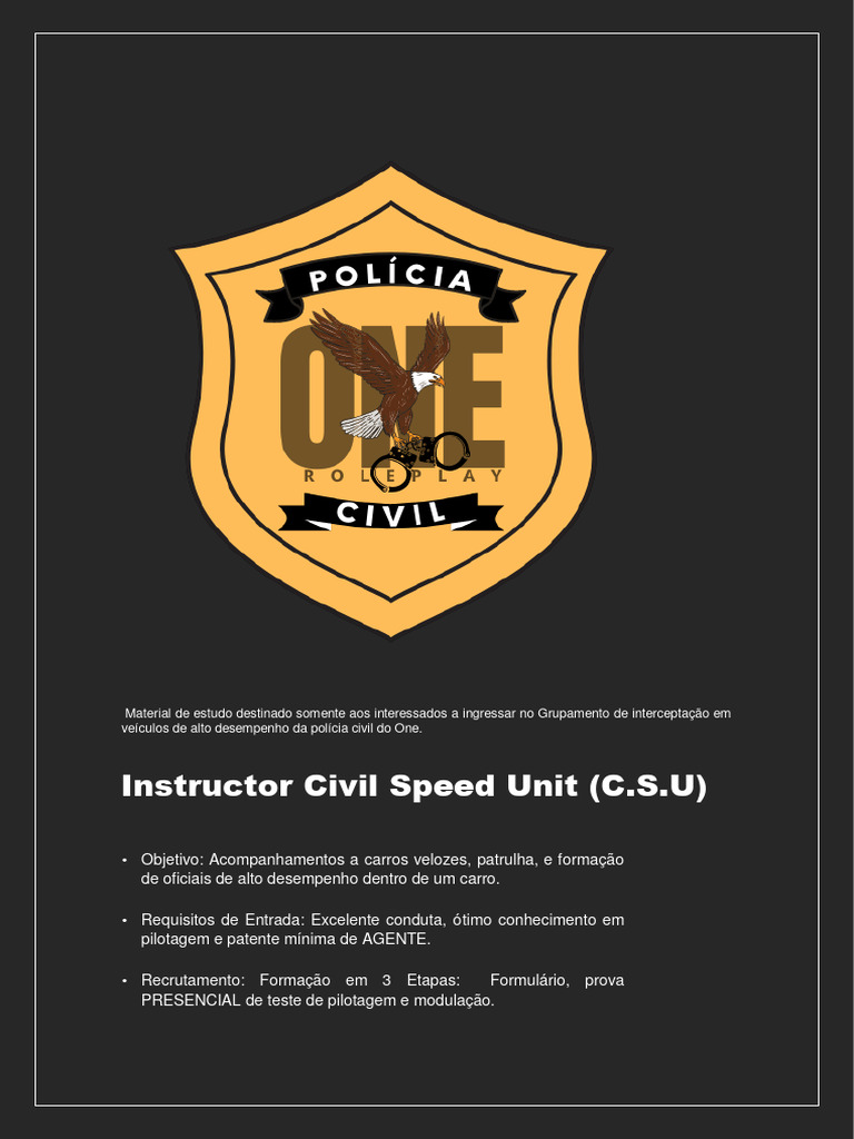 Regras e Funções da Civil Speed Unit | PDF | Polícia