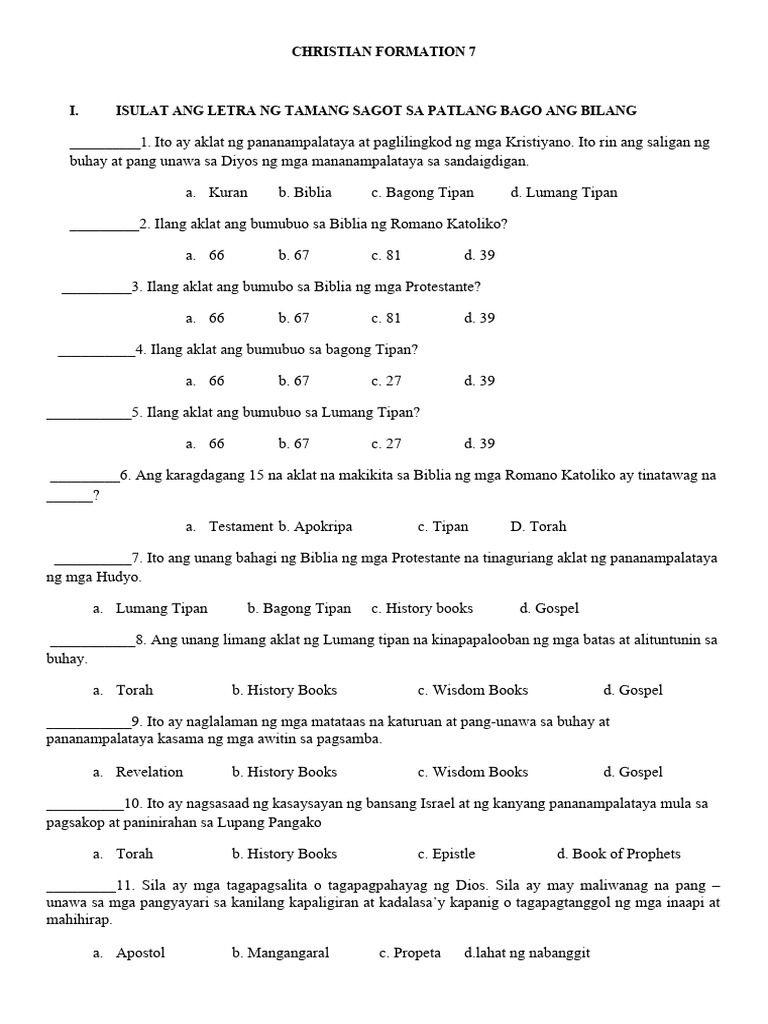 Christian Formation 7 | PDF