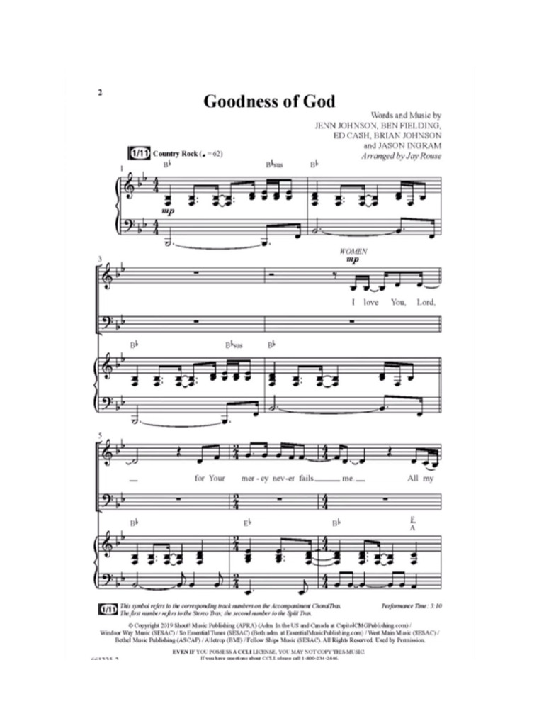 Goodness of God SATB | PDF