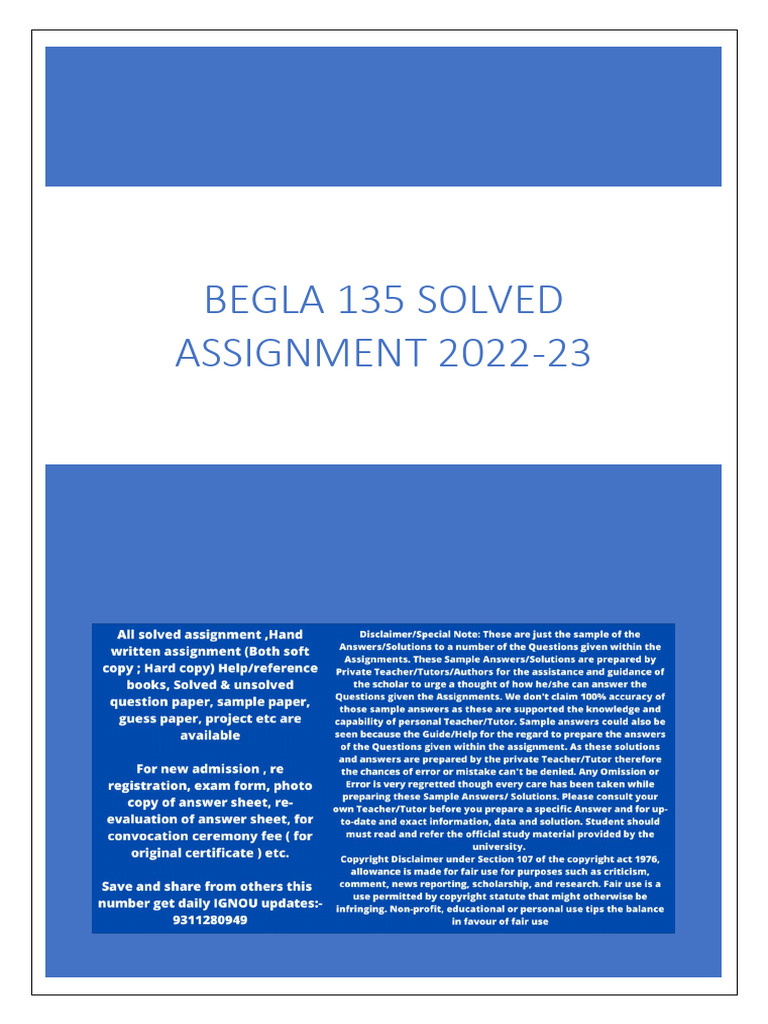 Begla 135 2022-23 | PDF