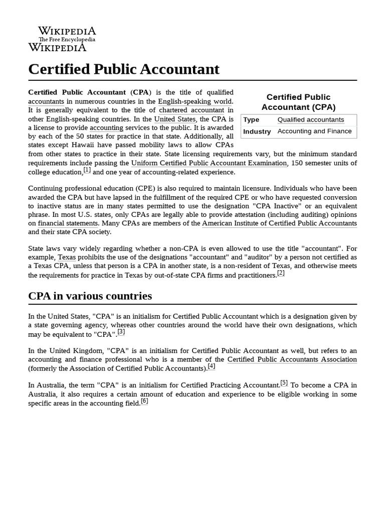 Overview of Certified Public Accountants | PDF | Certified Public ...