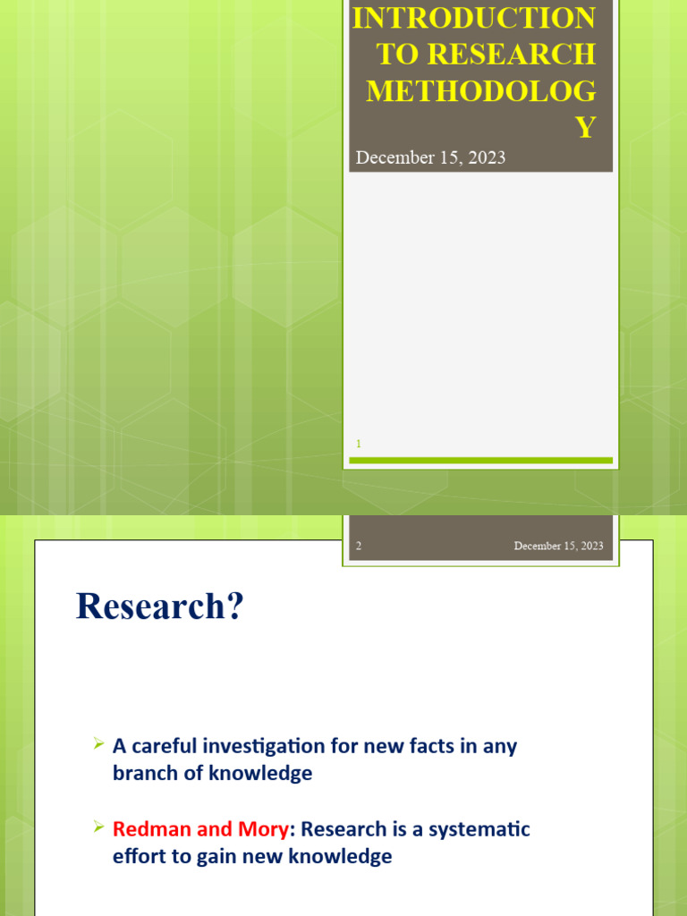 Introduction To Research Methodology | PDF | Methodology | Qualitative Research