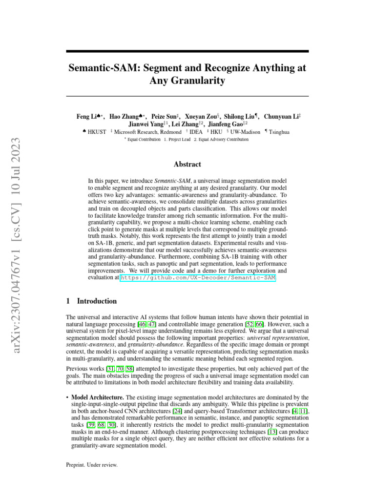 Semantic SAM | PDF