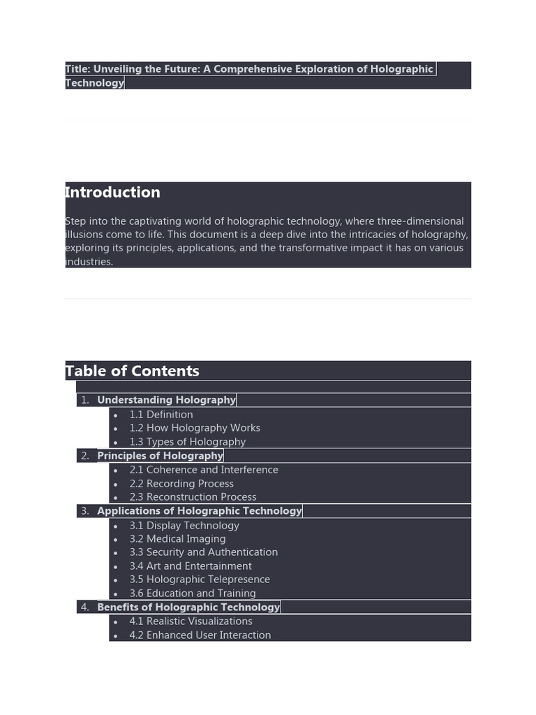 Holographic | PDF | Holography | Visualization (Graphics)