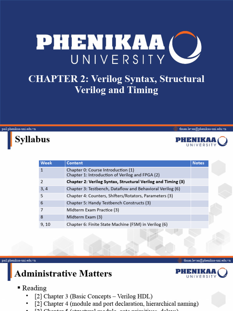 Chapter 2 Verilog Syntax Structural Verilog And Timing Pdf Integer Computer Science