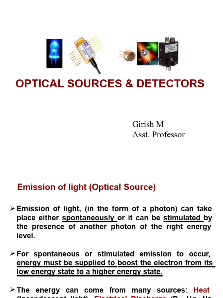Unit3 OpticalSources&Detectors | PDF | Laser | Laser Diode