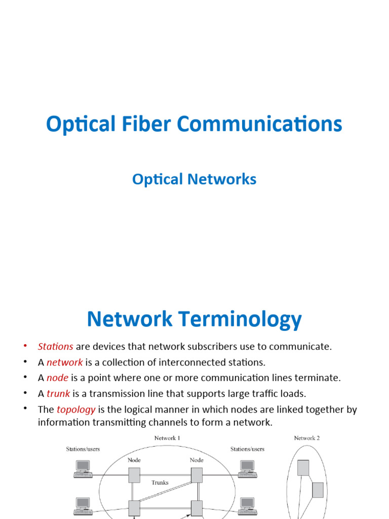 Unit8 Optical Networks | PDF | Computer Network | Network Topology