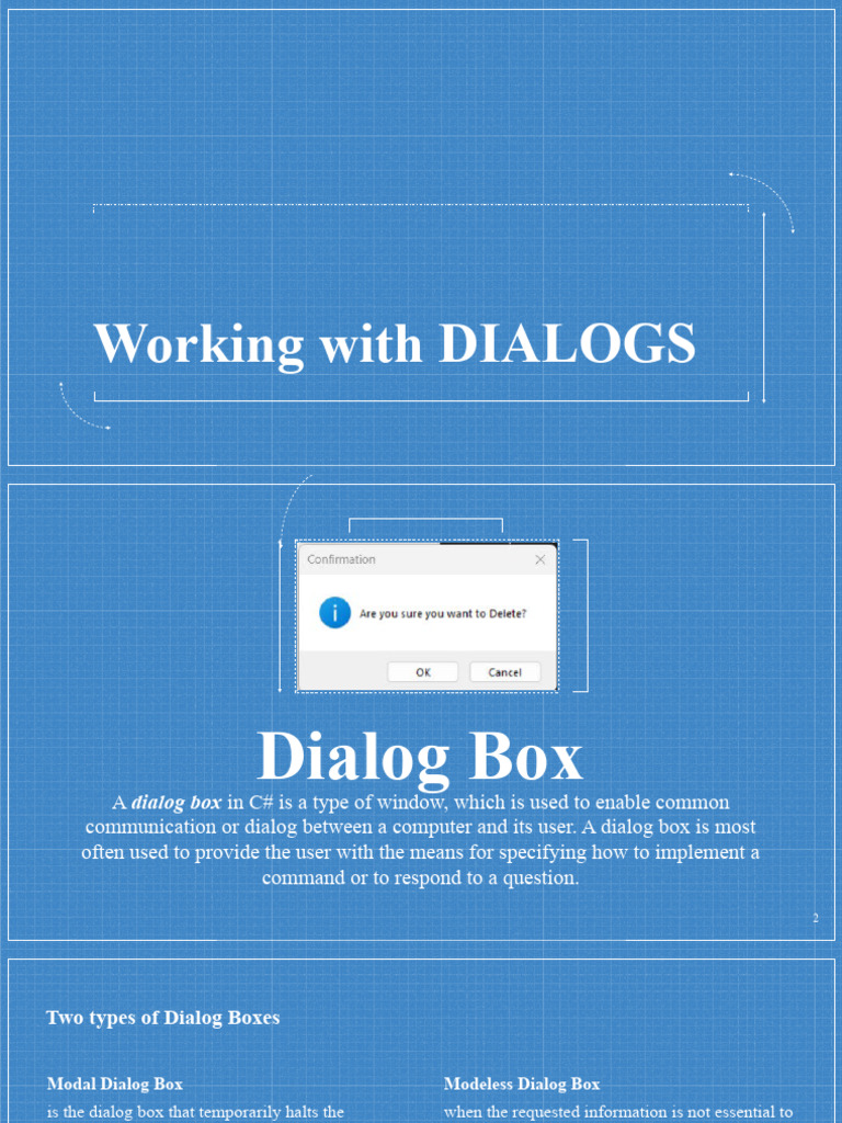 Modal vs Modeless Dialog Boxes in C# | PDF | Dialog Box | Computing