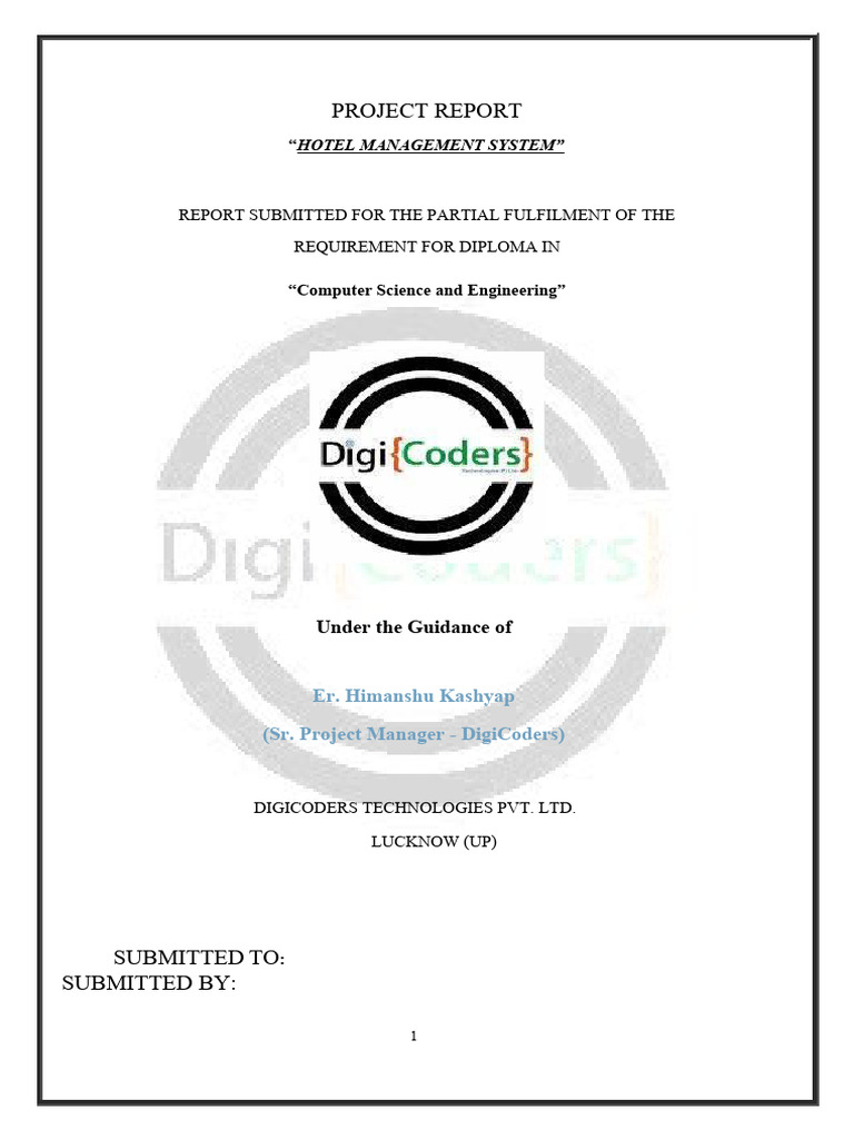 Hotel Managemet Report From Digicoders 2023 | PDF | World Wide Web ...