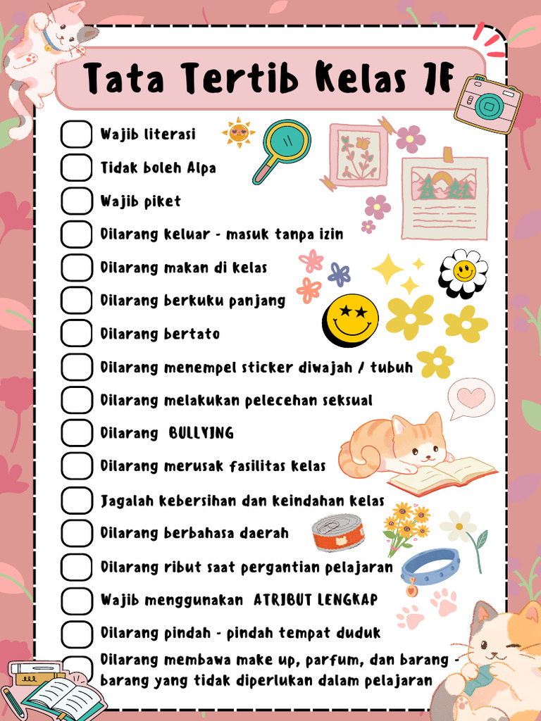 Tata Tertib Kelas 7F Terbaru | PDF | Seni & Disiplin Bahasa