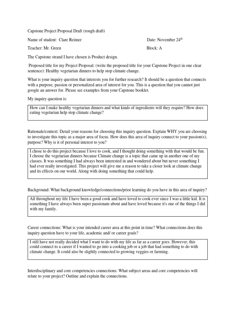 Capstone Project Proposal Draft1 | PDF | Meat | Vegetarianism