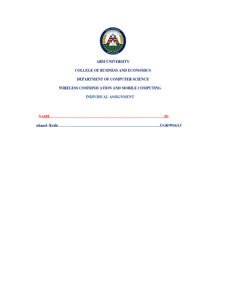 Ahmed Kedir Wireless Com Individual Assignment | PDF | Wireless Lan | Ieee 802.11
