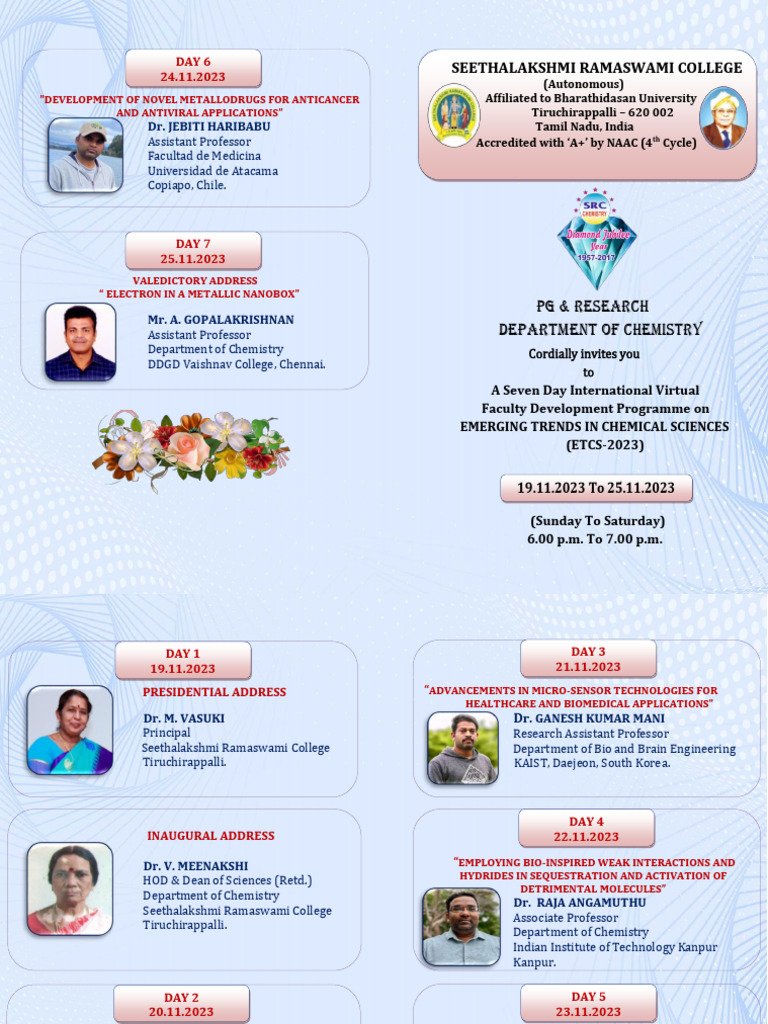 FDP Schedule | Download Free PDF | Chemistry | Physical Sciences