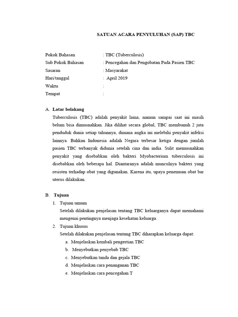 Penyuluhan TBC untuk Masyarakat | PDF