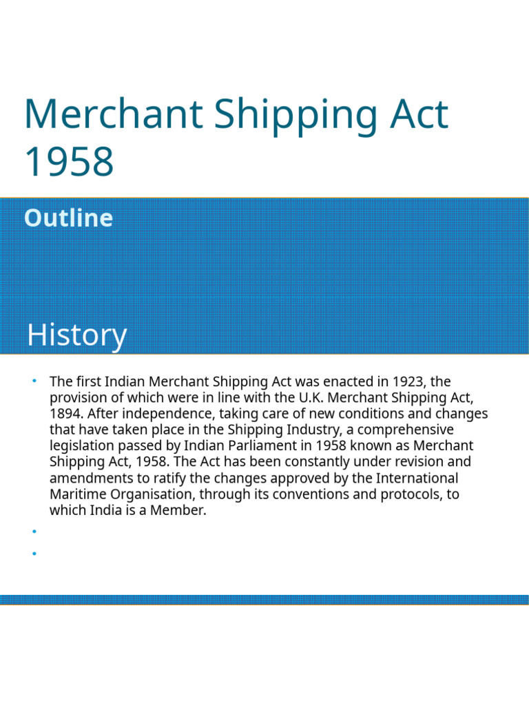 MS Act 1958 | PDF | Sailor | Ships