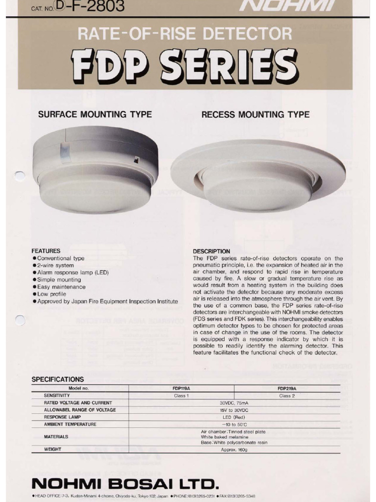 Nohmi FDP Series | PDF