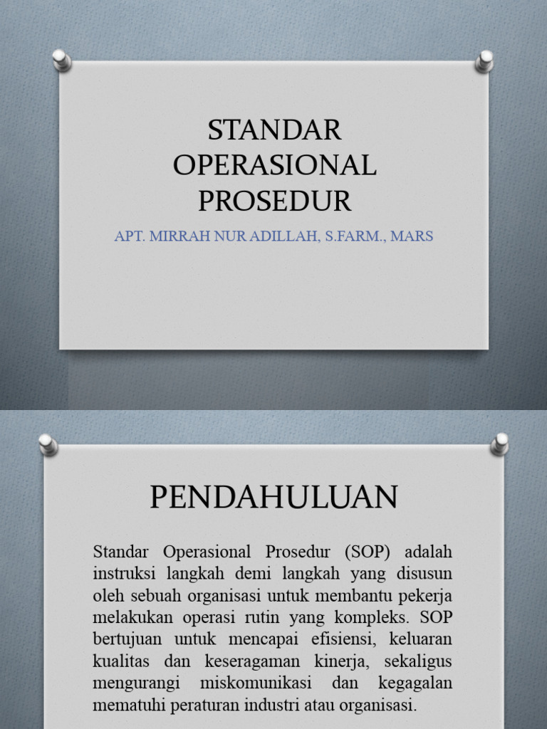 Standar Operasional Prosedur (Sop) | PDF