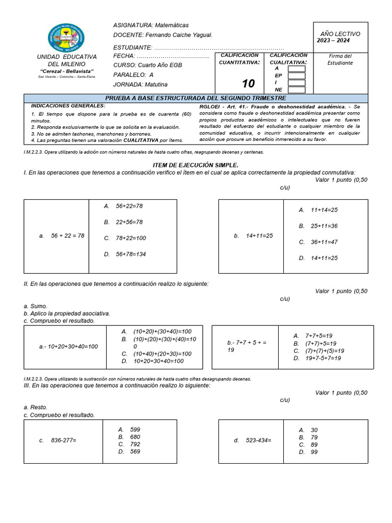 Prueba Segundo Trimestre | PDF | Narración | Semilla