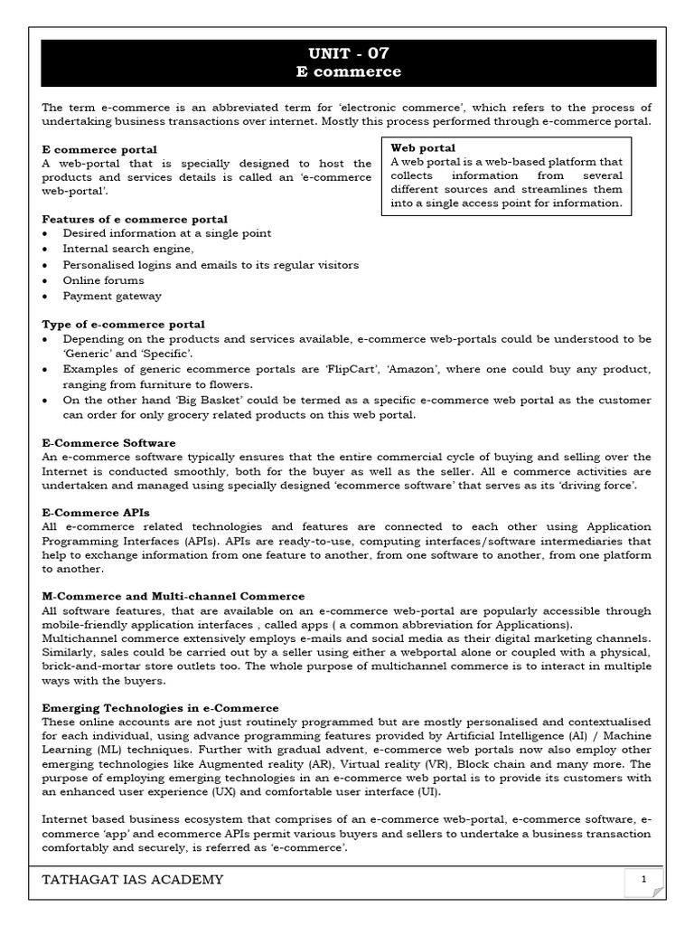 Unit - 09 (E Commerce) | PDF | Debit Card | E Commerce