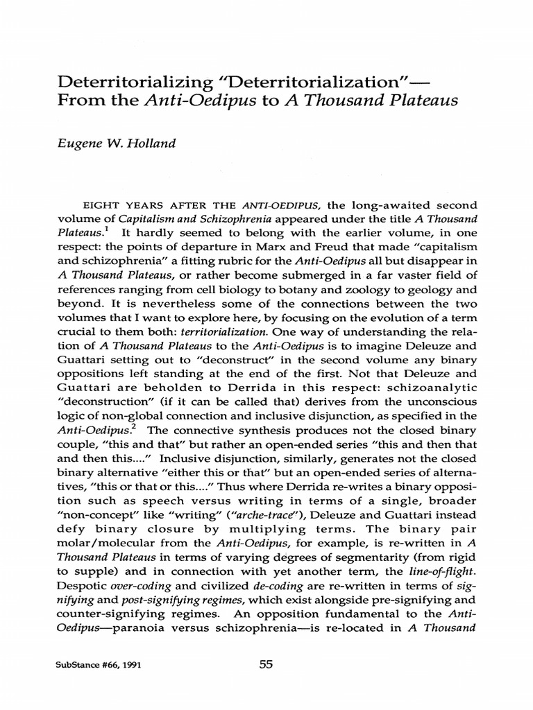 Deterritorialization in Deleuze's Works | PDF | Gilles Deleuze