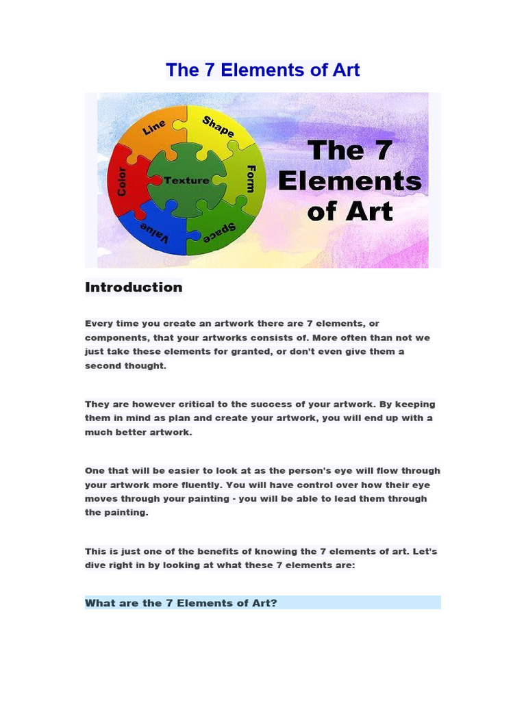 Elements of Art | PDF | Composition (Visual Arts) | Color
