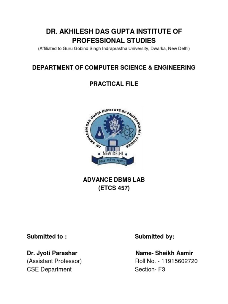 Adbms Front TR | Download Free PDF | Relational Database | Parameter (Computer Programming)