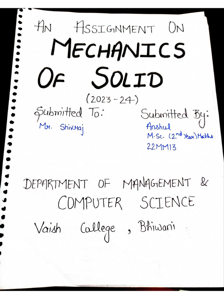 Mechanics of Solid - I | PDF