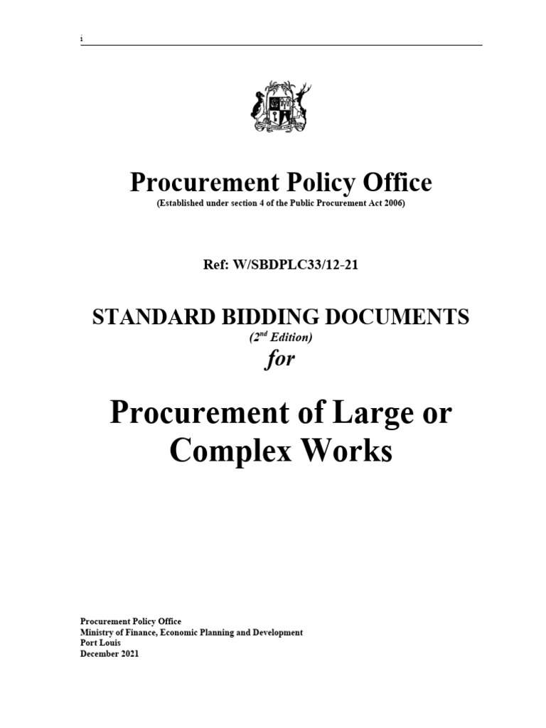 Large and Complex Works Oct21 | PDF | Procurement | Employment