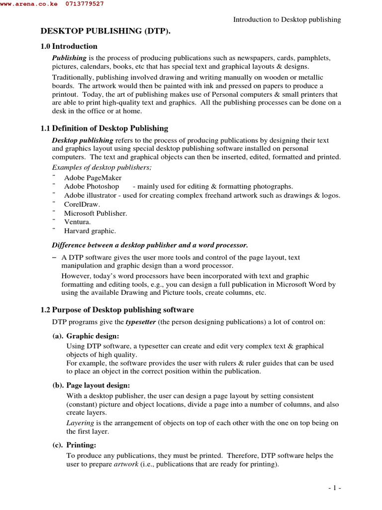Introduction To DTP | Download Free PDF | Page Layout | Communication Design