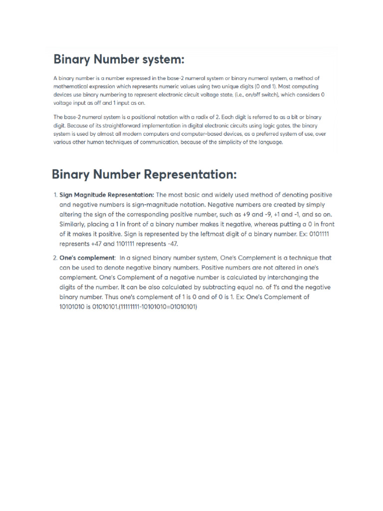 Binary Denary & HexaDecimal | PDF