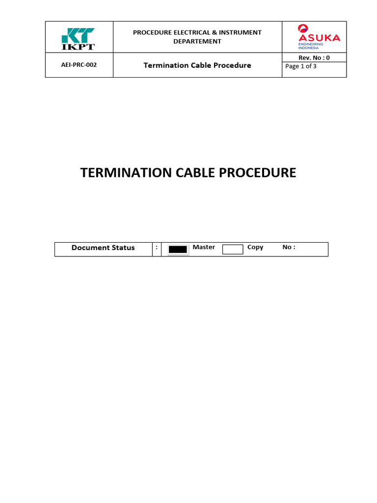 Termination Cable Procedure Eng | PDF