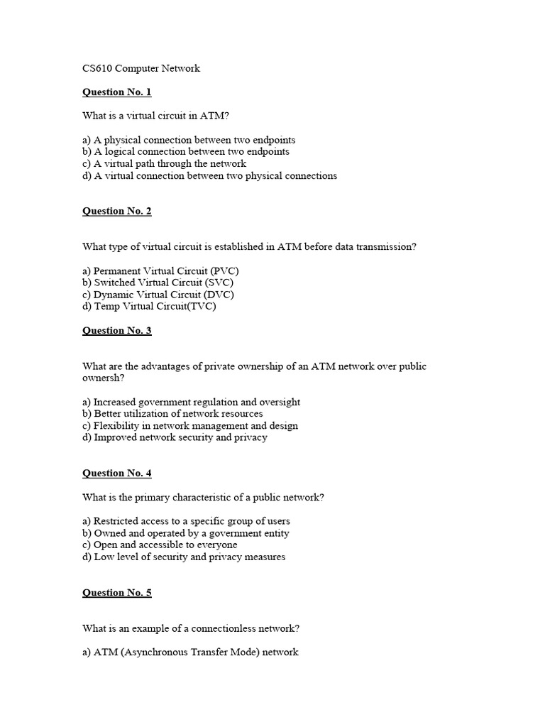CS610 Sample Paper | PDF | Computer Network | Ip Address