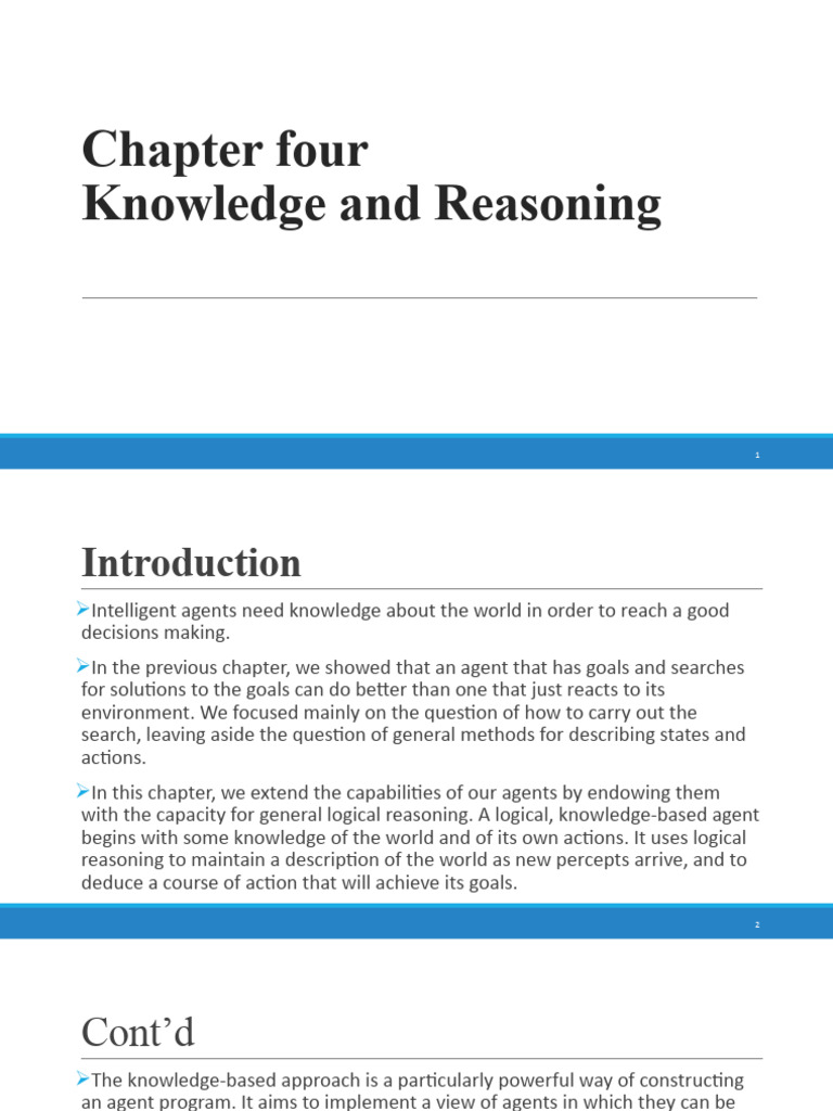 AI Chapter Four | PDF | Knowledge Representation And Reasoning | Reason