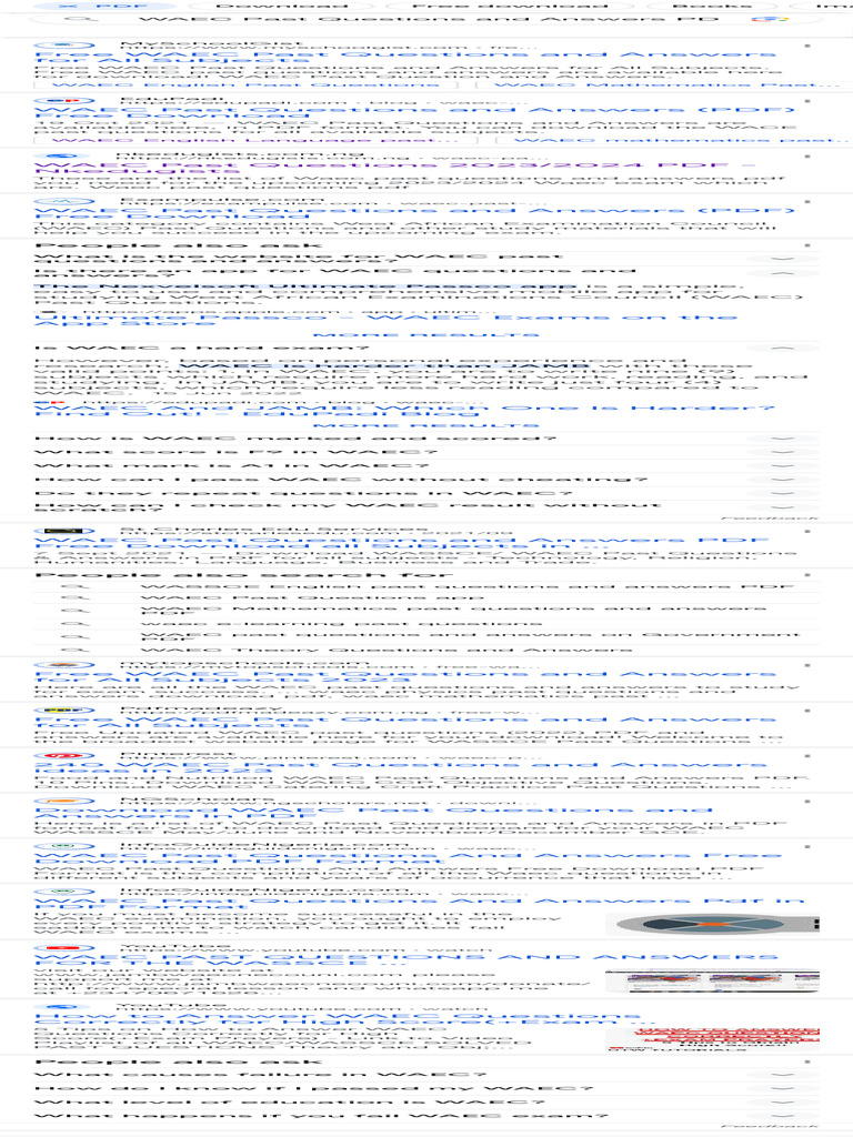 WAEC Past Questions and Answers PDF | PDF