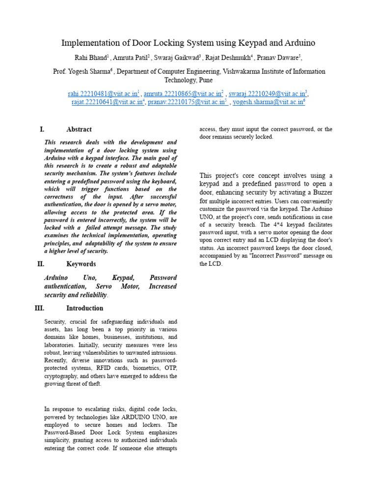 ADE Paper SmartDoorV1 | PDF | Security | Computer Security