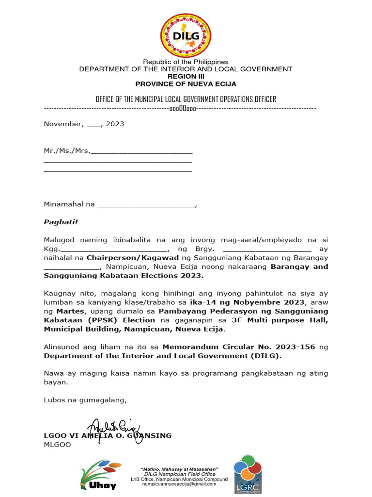 LIHAM-NG-PAGLIBAN-PPSK-Election | PDF